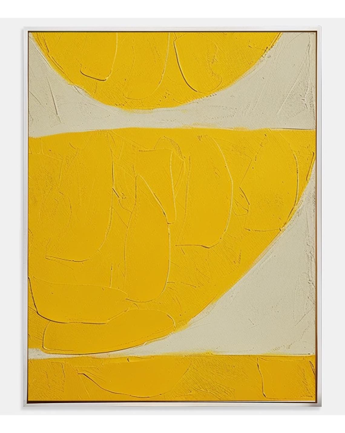Abstract Yellow Textured Acrylic Painting on Stretched Canvas - Etsy