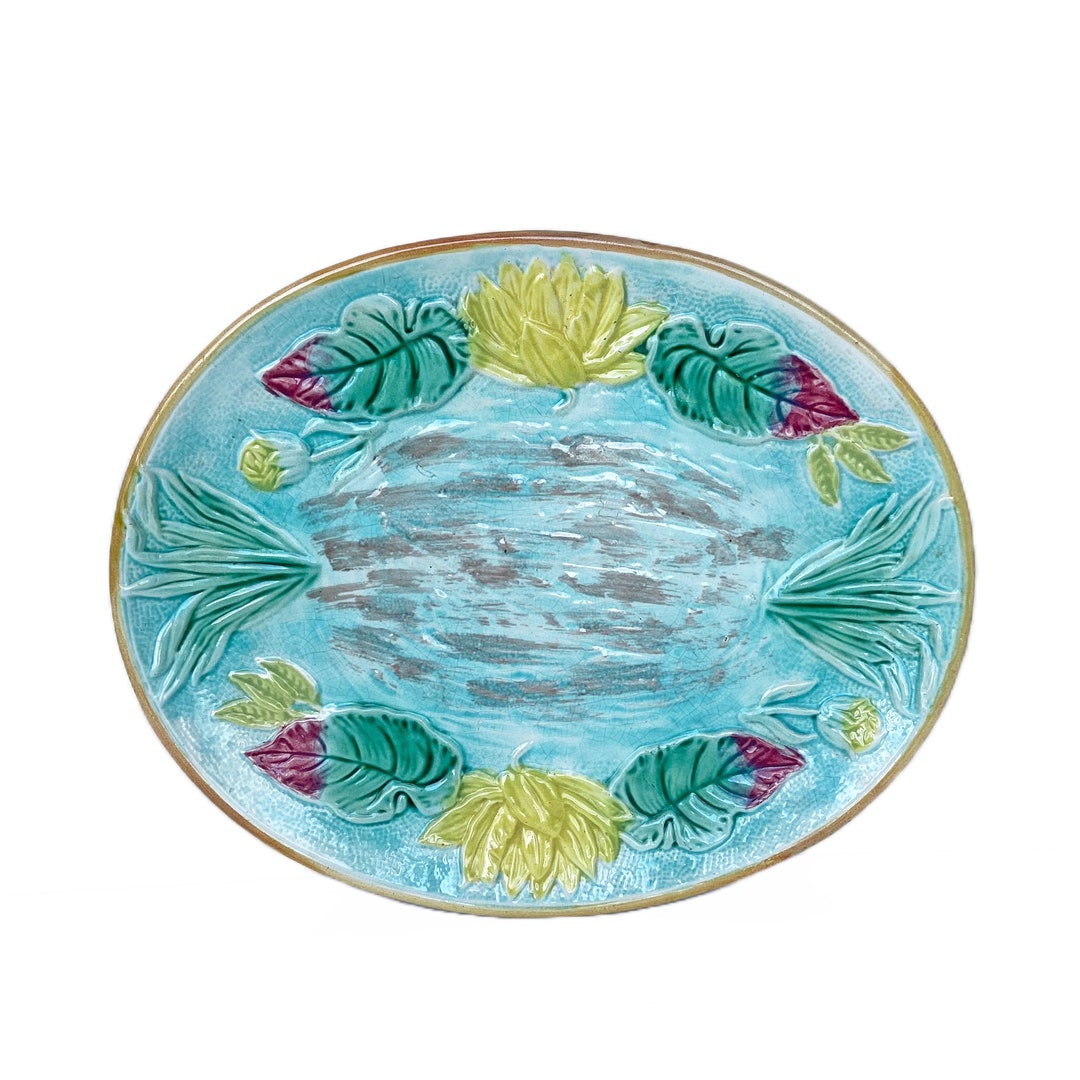 Vintage France Majolica Plate Samuel Lear Pottery Serving Plate Old ...