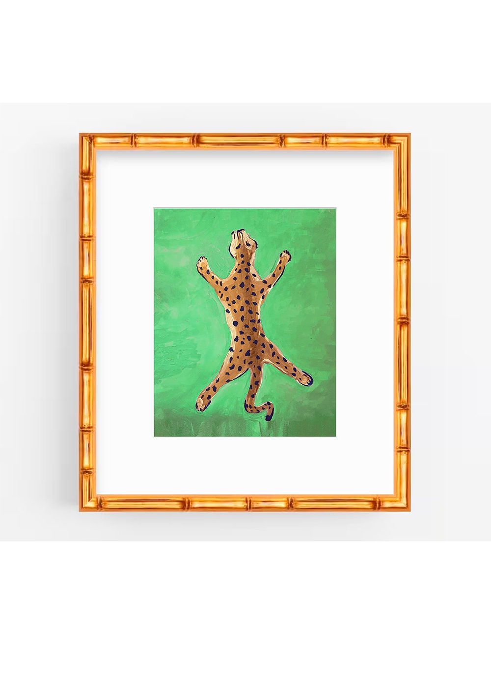 LEOPARD SERIES Art Print Chippendale Style Copy of Original Acrylic Art ...