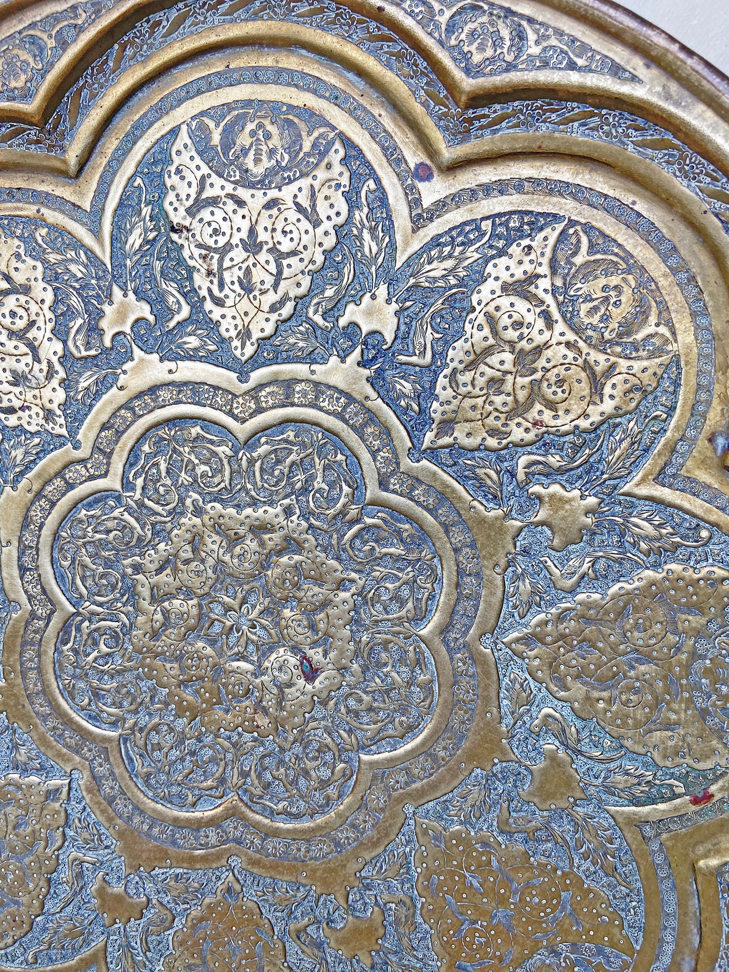 Antique Brass Persian Tray Arabic Design Servin Bar Tray Moroccan Old ...