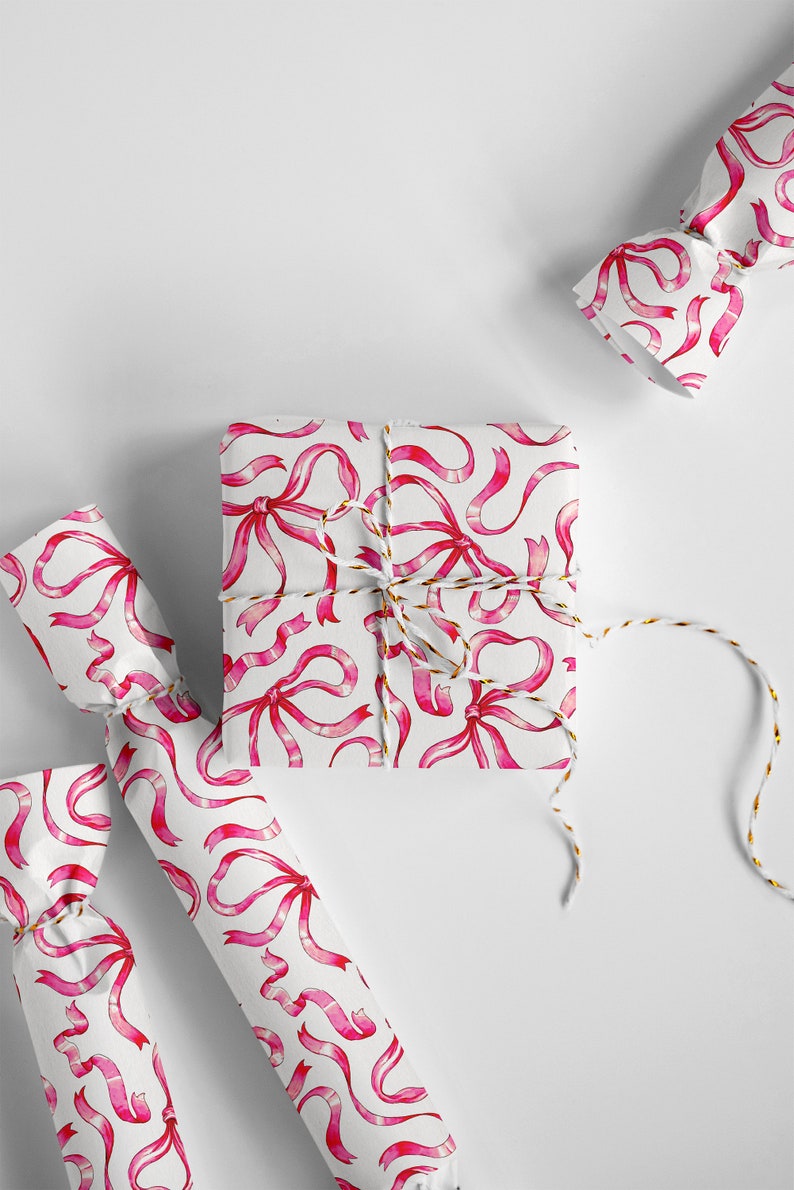 Gift Wrap Paper Ribbon Bows Pink Blue Colors Wrap Preppy Chinoiserie ... Gift Wrap Paper Ribbon Bows Pink Blue Colors Wrap Preppy Chinoiserie ...
