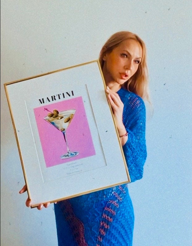 Martini Cocktail Art Print: Classic Bar Cart Decor - Etsy