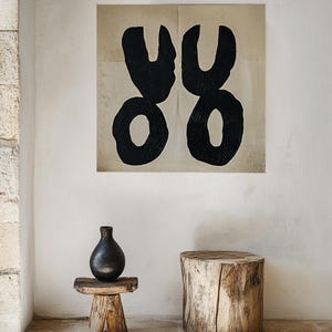 Abstract Tribal Crab Namibian Pattern Black and White Texture Boho Wall ...