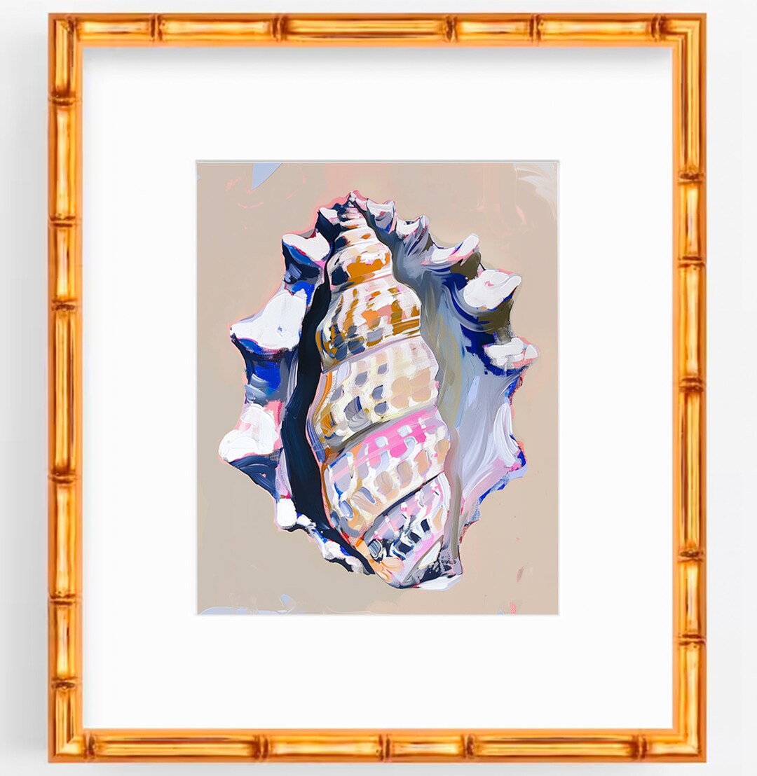 ART PRINT Abstract Seashell on Sand Modern Contemporary Acrylic ...