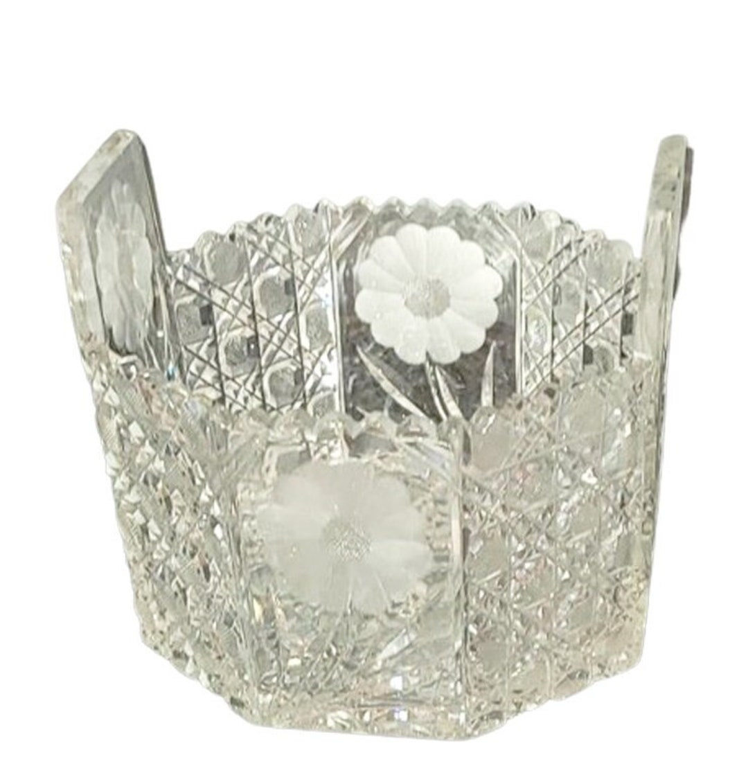 Vintage Victorian Hand Cut Crystal Ice Bucket: Floral Motif Bowl - Etsy