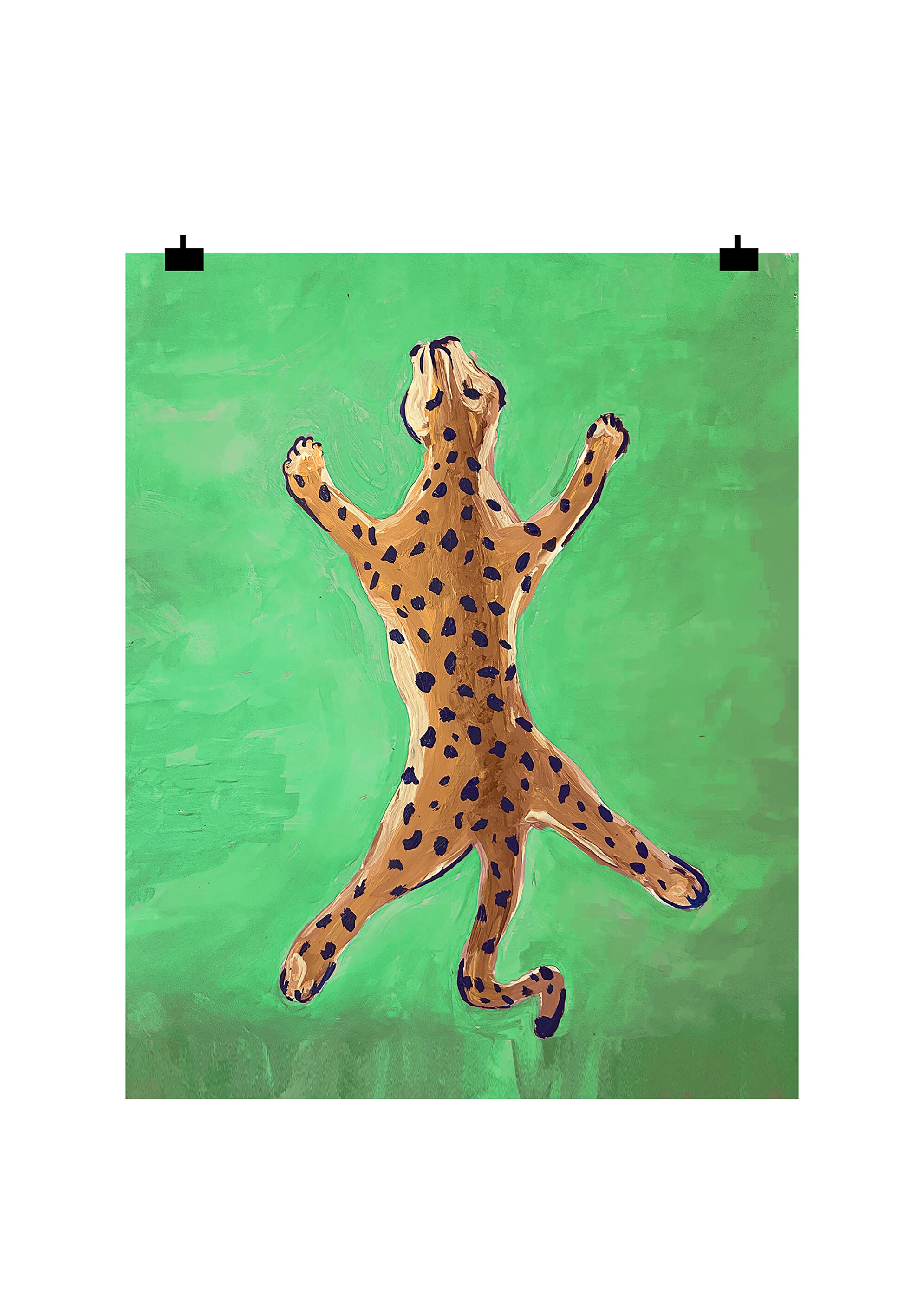LEOPARD SERIES Art Print Chippendale Style Copy of Original Acrylic Art ...