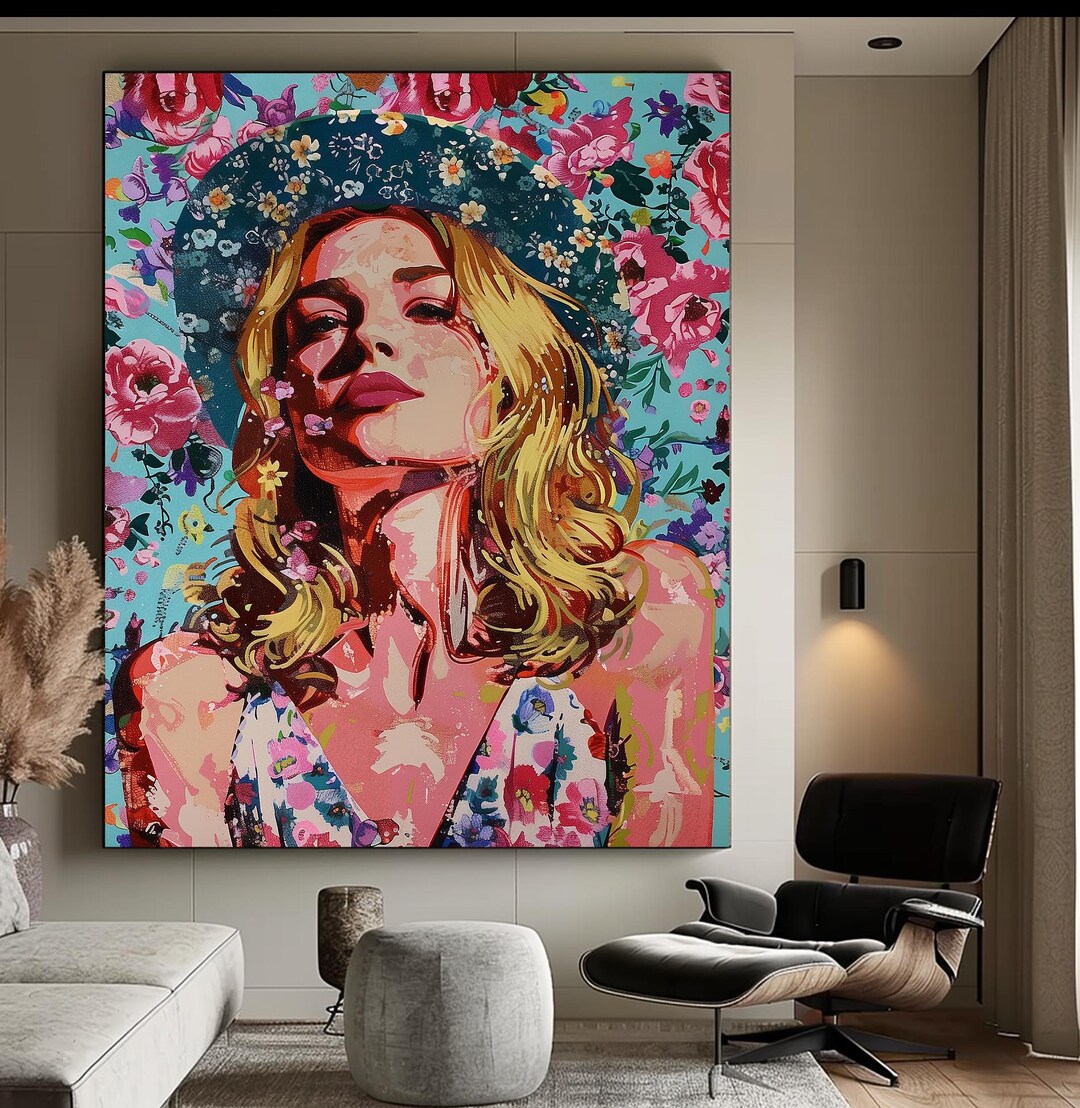 ART PRINT Western Pop Art Cowgirl Western Girl Face Modern Contemporary ...