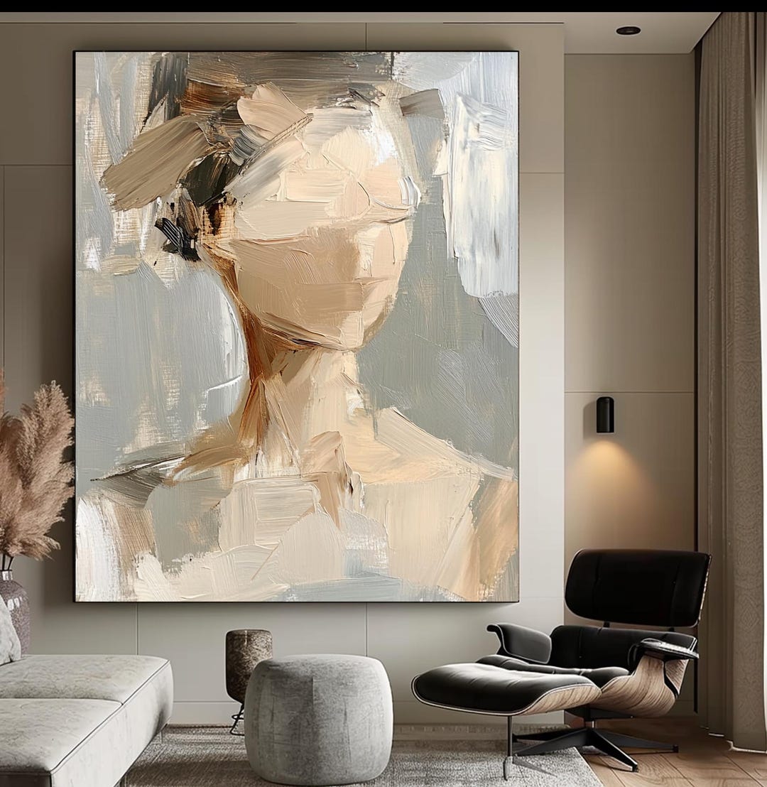 Oil Painted Portrait Face Face Less Wall Art Print Face off Abstract No ...