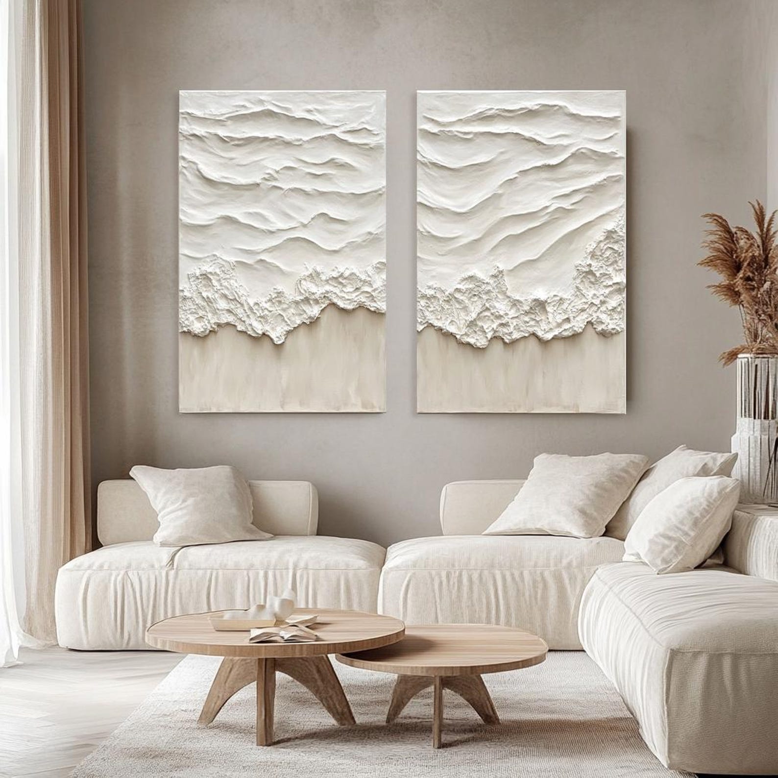 Modern Painting Textured Ocean Waves Organic Lines Abstract Painting ...