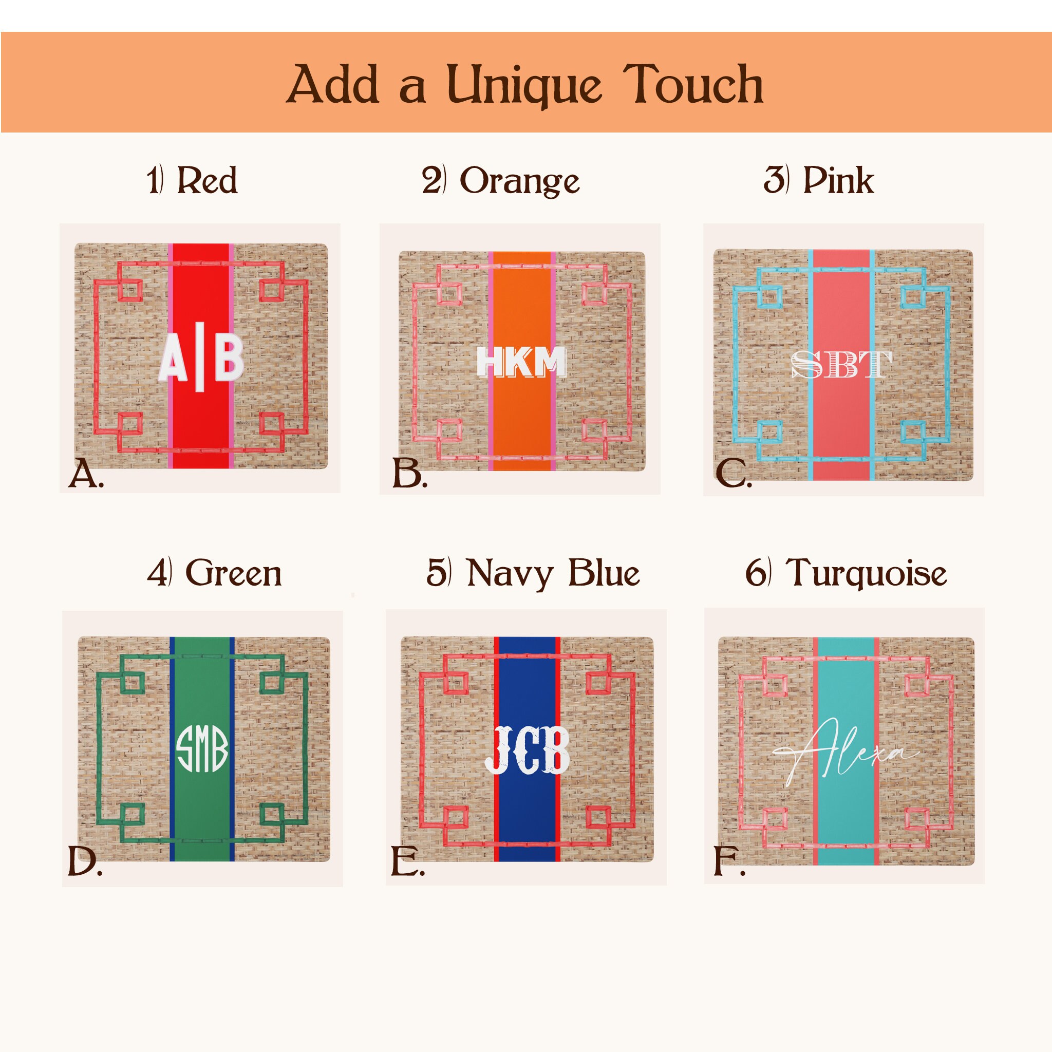 Custom Desk Pad Boho Design Wicker Split Rattan Mouse Pad Personalized ...