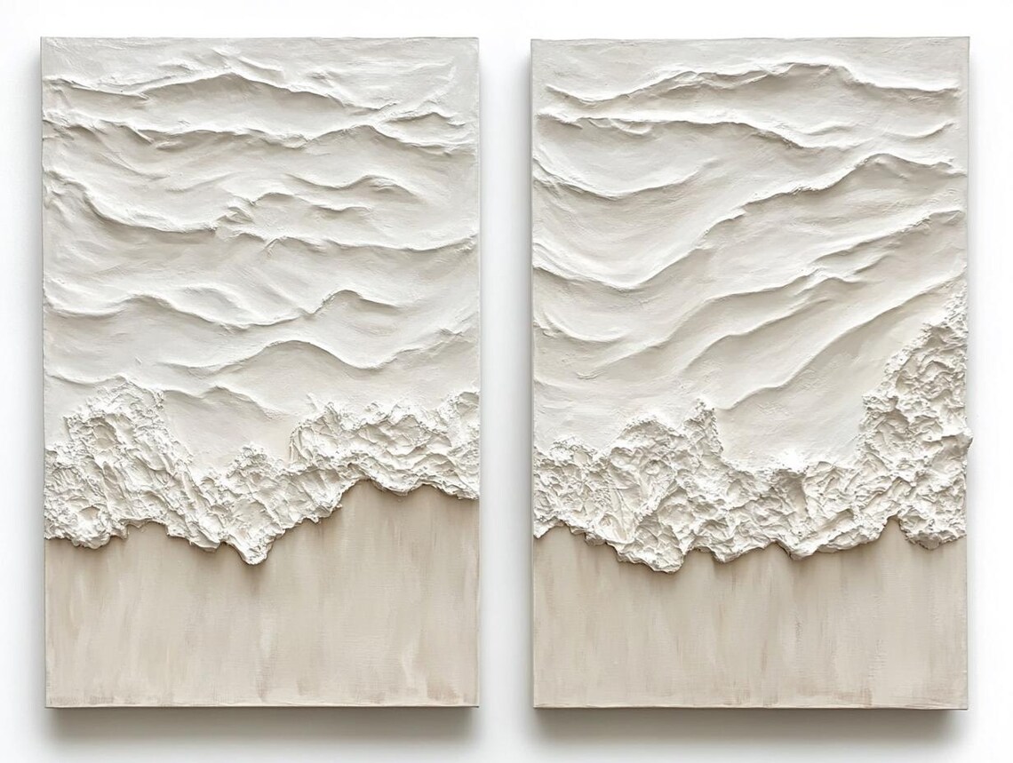 Modern Painting Textured Ocean Waves Organic Lines Abstract Painting ...