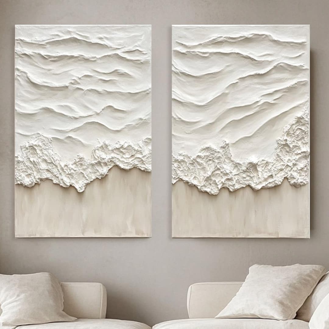 Modern Painting Textured Ocean Waves Organic Lines Abstract Painting ...
