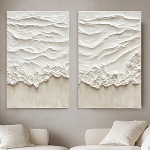 Modern Painting Textured Ocean Waves Organic Lines Abstract Painting ...
