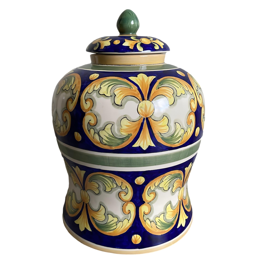 Vintage Hand-painted Italian Ceramic Cookie Jar: Village Scene - Etsy