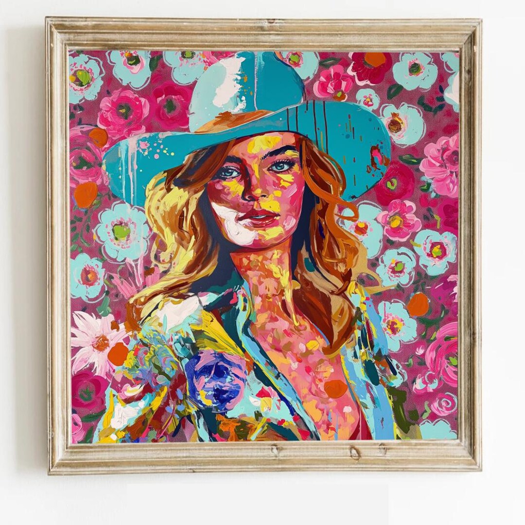 Cowgirl Pop Art Print: Modern Western Girl Portrait - Etsy