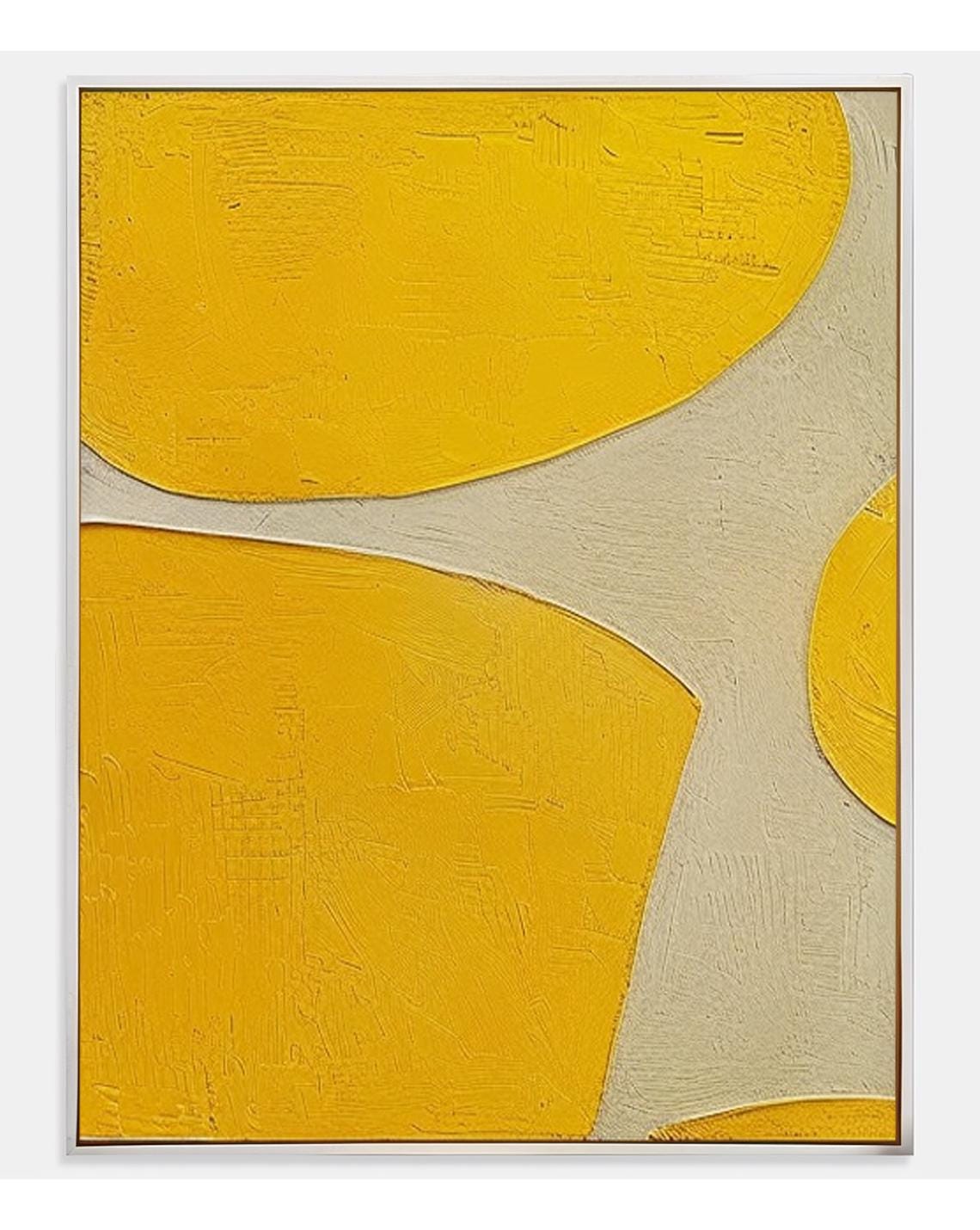 Abstract Yellow Acrylic Painting: Textured Original Art on Stretched ...