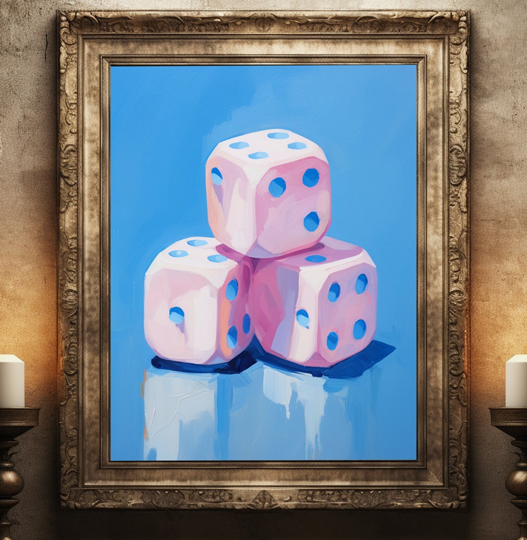 ART PRINT Lucky Pink Dice Pop Art Print Lucky Cowgirl Comic Book ...