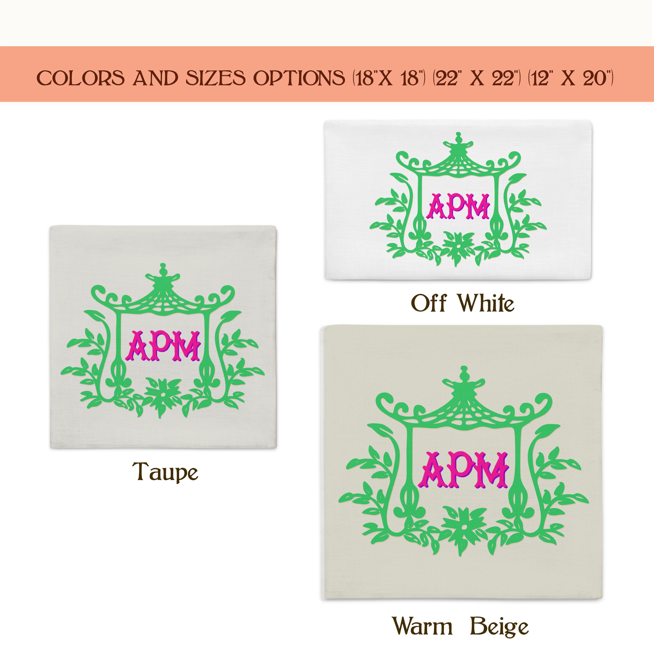 Chinoiserie Pagoda Monogram Preppy Pillow Cover Blue and White - Etsy