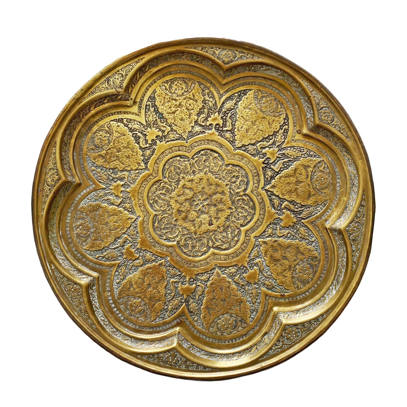 Antique Brass Persian Tray Arabic Design Servin Bar Tray Moroccan Old ...