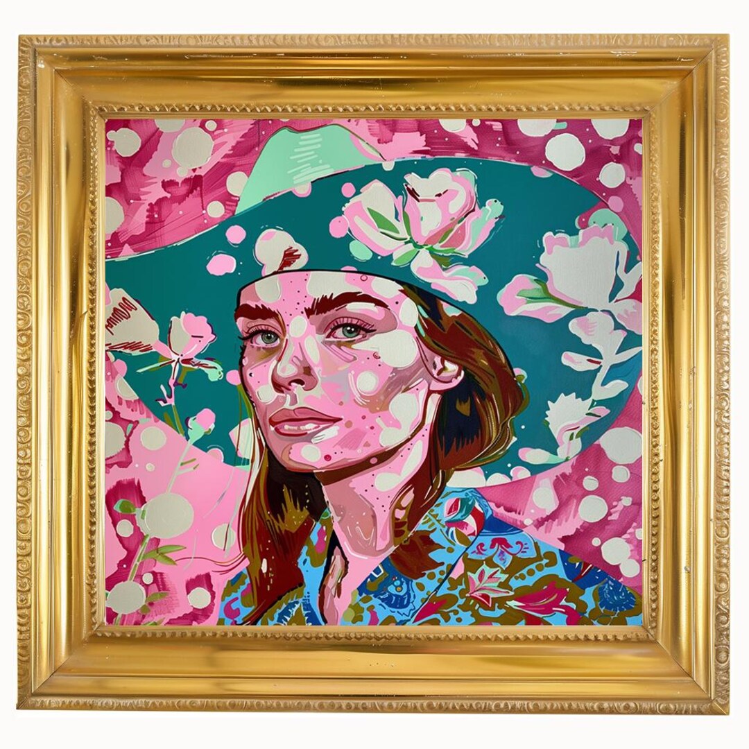 ART PRINT Western Pop Art Cowgirl Western Girl Face Modern Contemporary ...