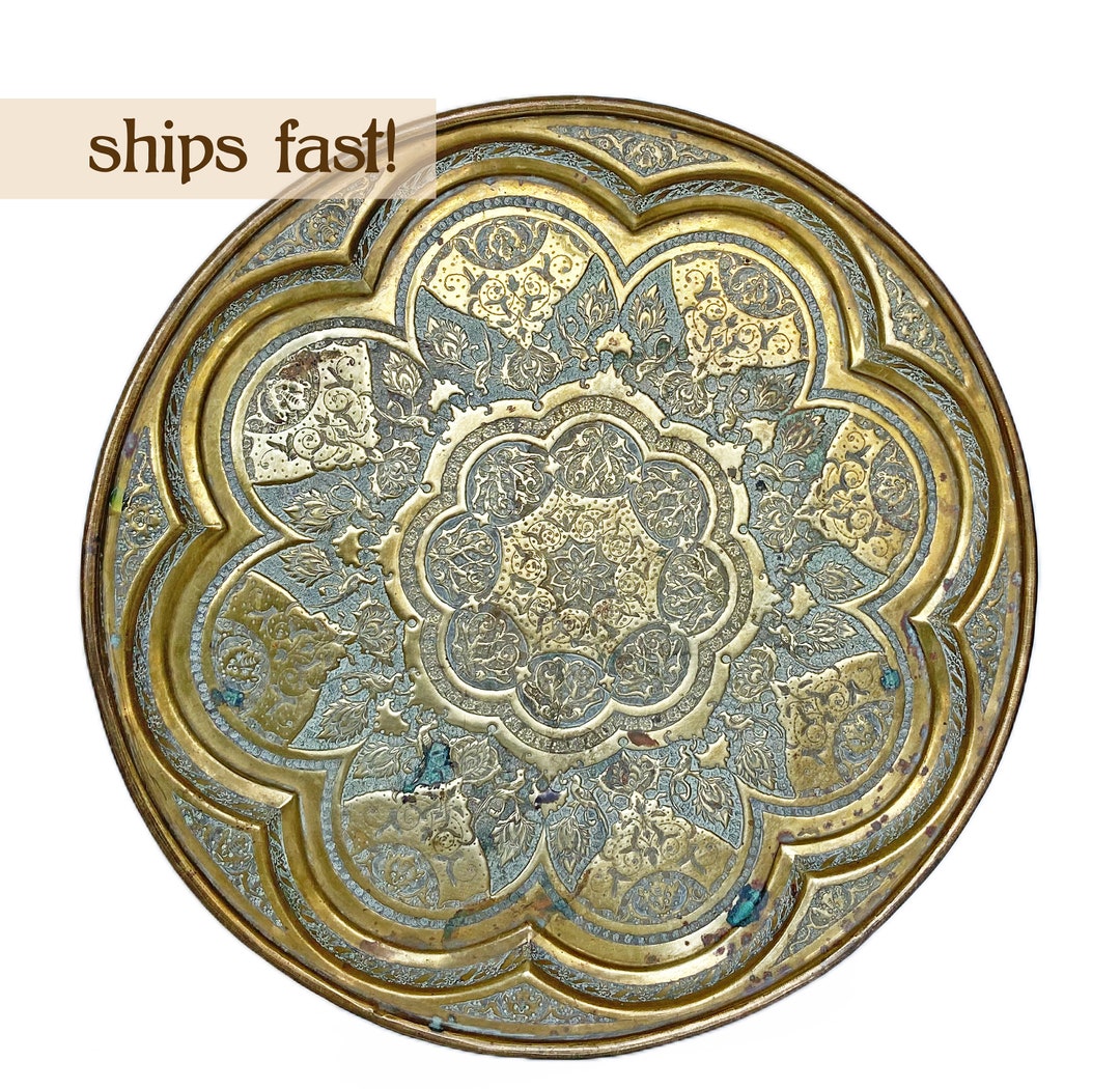 Antique Brass Persian Tray Arabic Design Servin Bar Tray - Etsy