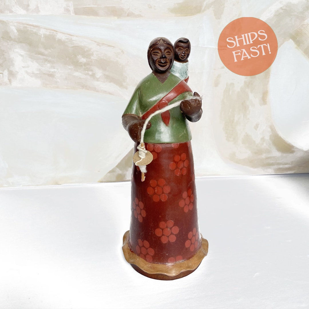Vintage Peruvian Chulucanas Folk Art Girl Ceramic Figurine Etsy