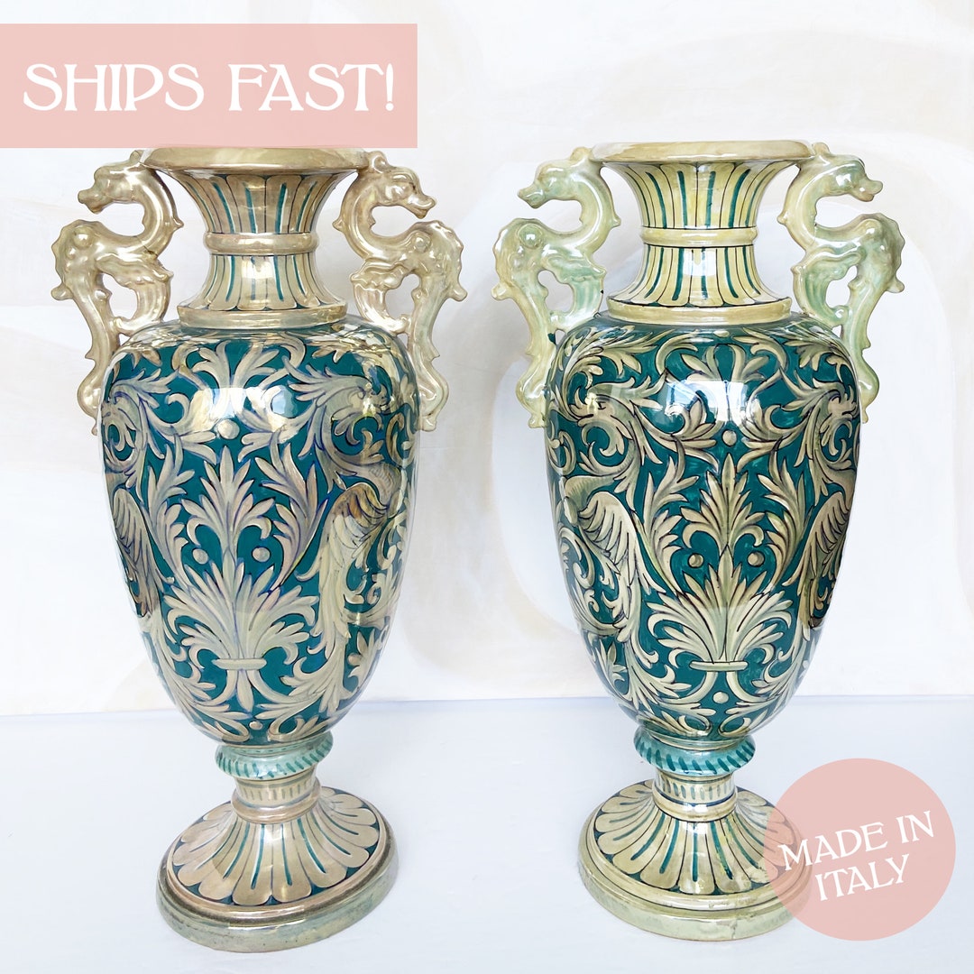 Vintage Italian Vase Scroll by Gualdo Tadino Italian Vase Baroque Gold ...