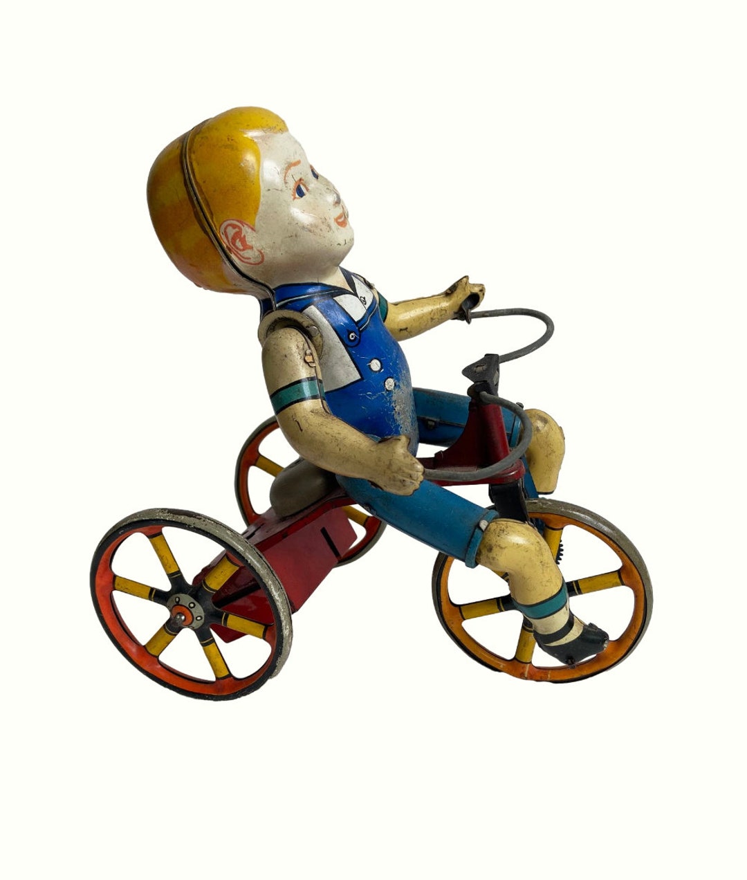 Vintage Kiddy Cyclist Tin Toy: 1940s Wind-up Biker Girl - Etsy