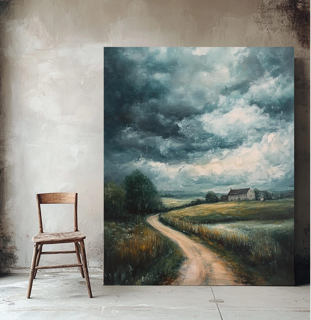 Giclee Landscape Art Print: Vintage Style Country Road Wall Decor - Etsy