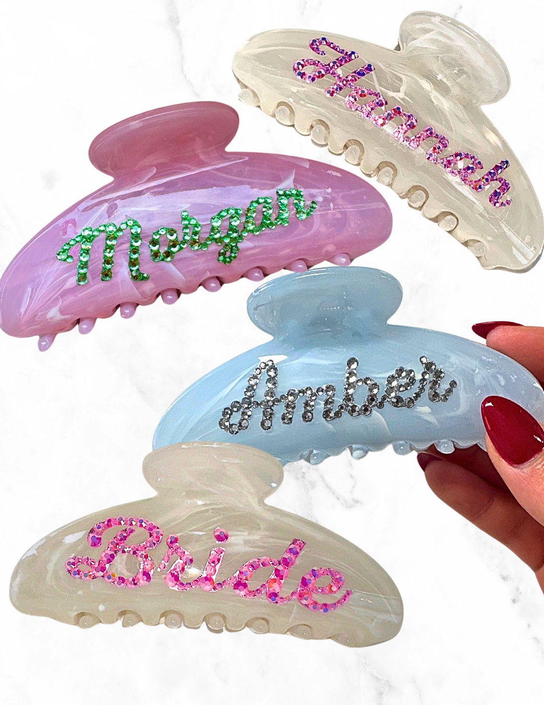 Custom Rhinestone LARGE Claw Hair Clip - Etsy