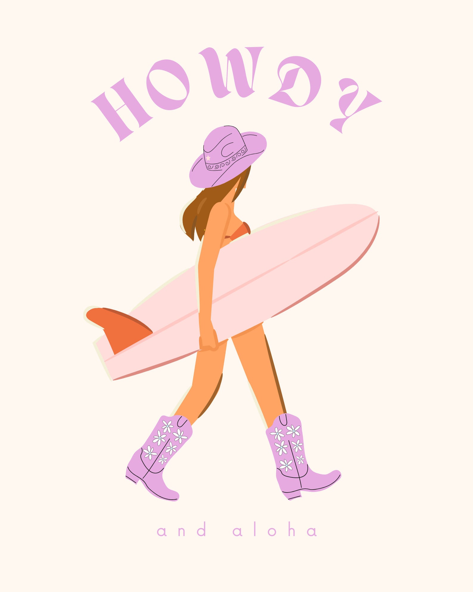 Howdy and Aloha Purple Brunette Poster DIGITAL DOWNLOAD - Etsy