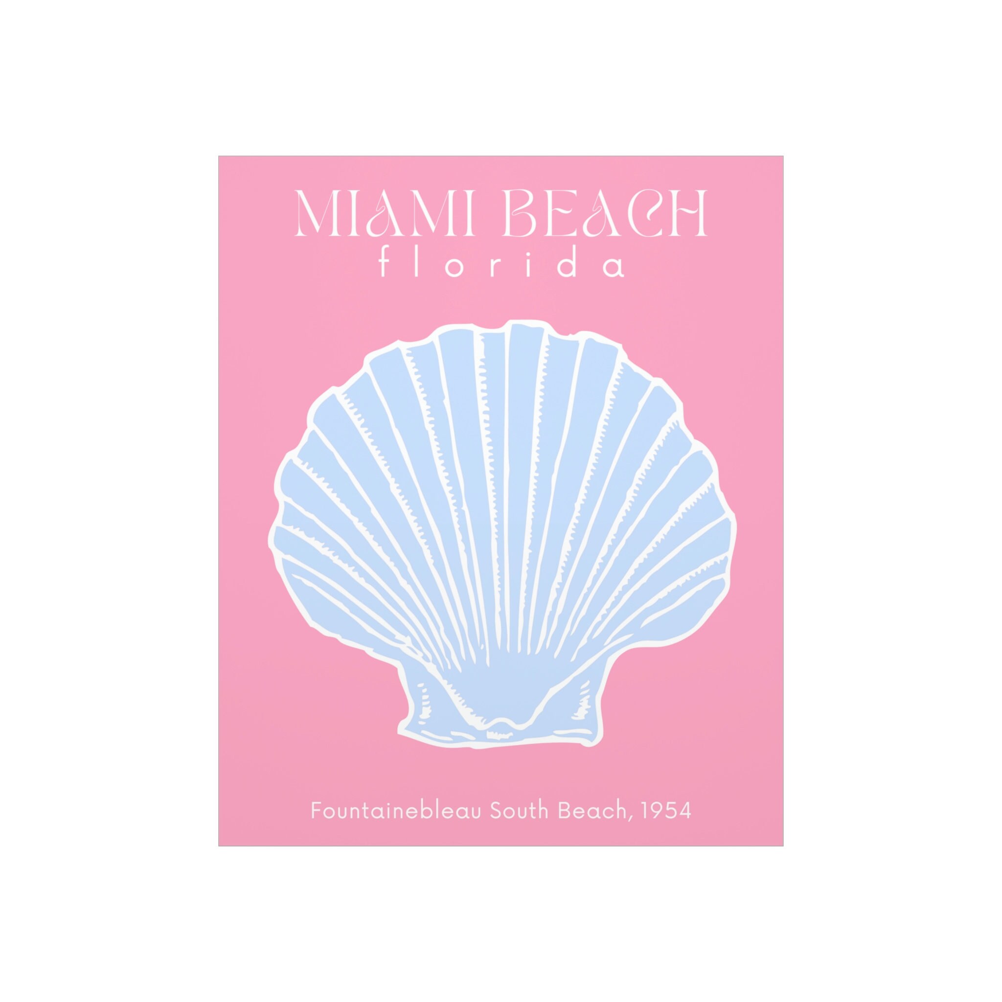 Miami Beach Trendy Girly Poster in Pink and Blue Miami Wall - Etsy