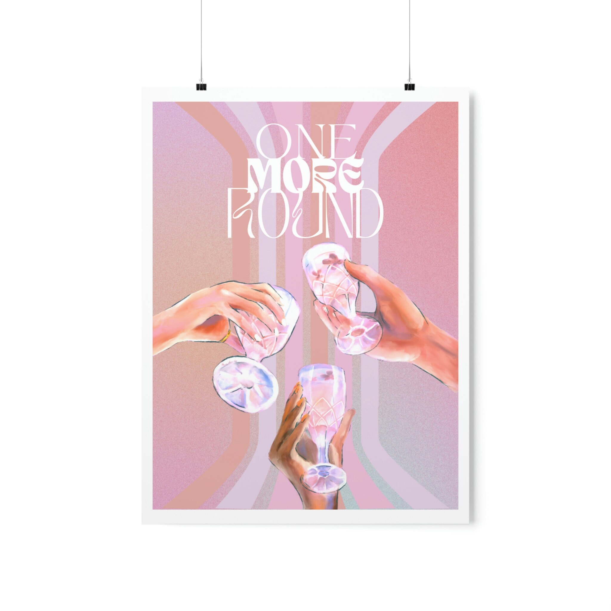 One More Round Pink Poster - Etsy