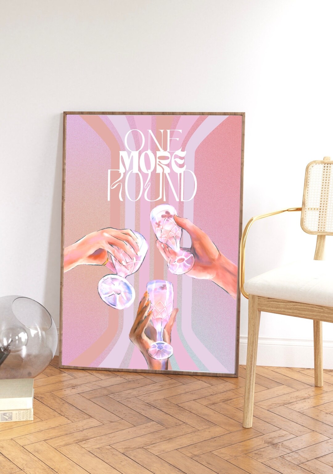 One More Round Pink Poster - Etsy