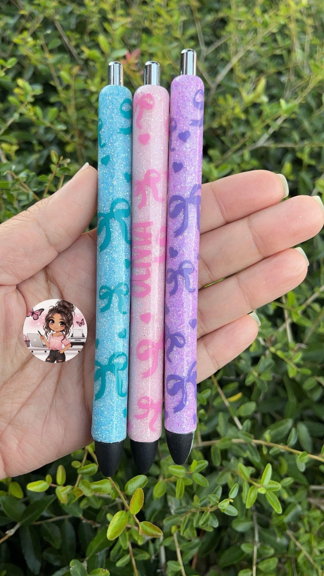 Coquette Pen | Glitter Gel Pens | Refillable Pen - Etsy