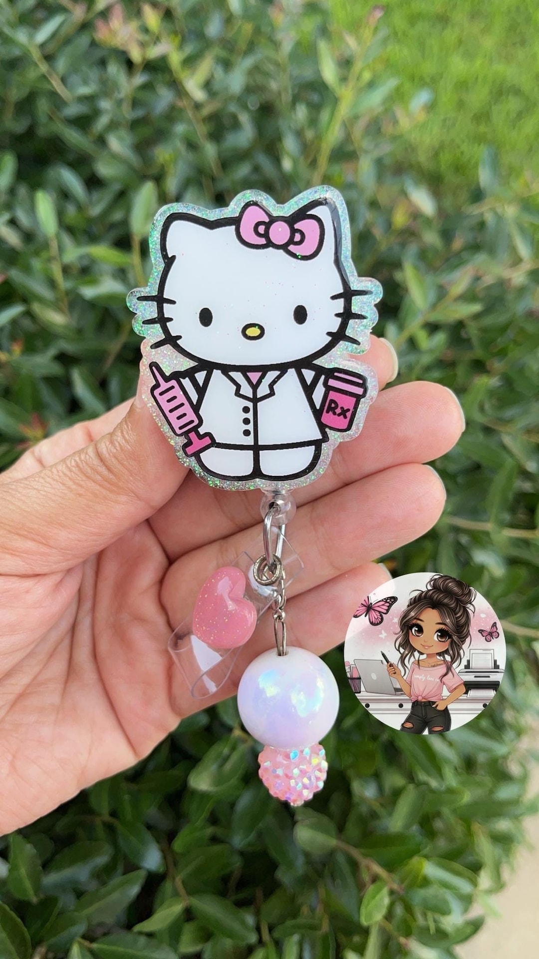 Kawaii Medical Kitty Badge Reel, Medical, Healthcare, Office, Cute ...