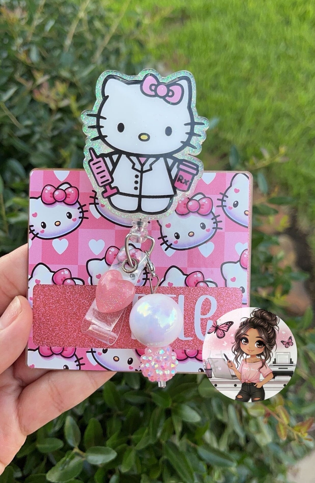 Nurse Kitty Badge Reel Set, Badge Buddy - Etsy