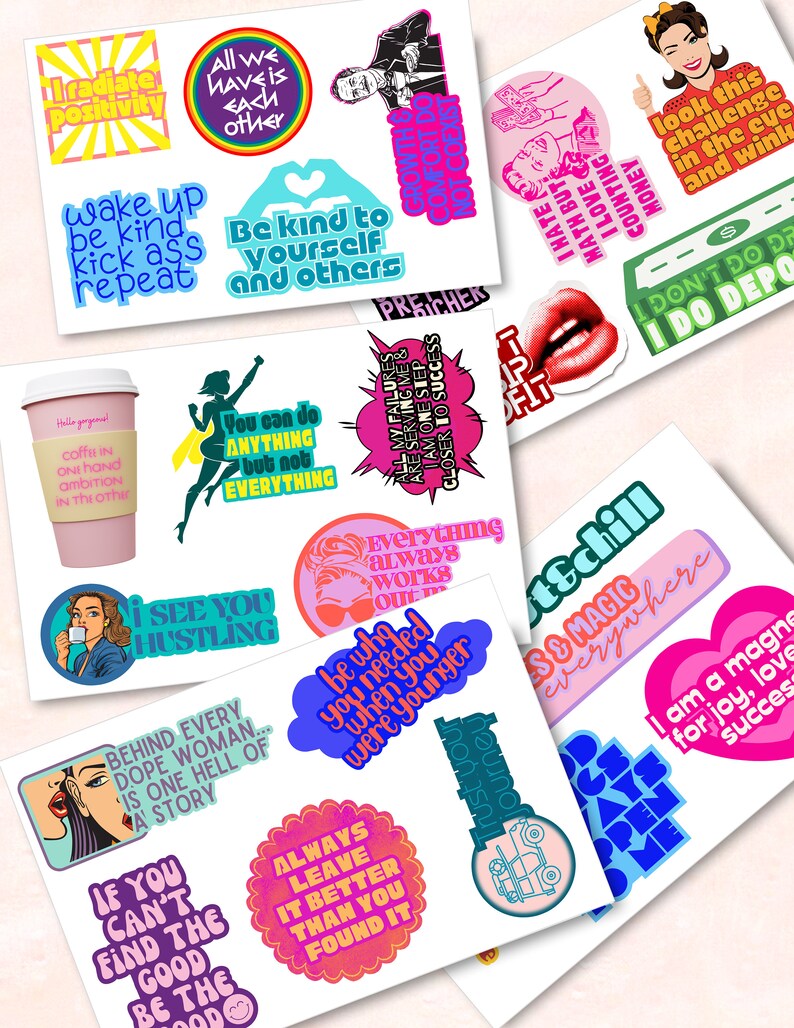 Positive Affirmation Quotes and Words Stickers Sticker Set of 5 ...