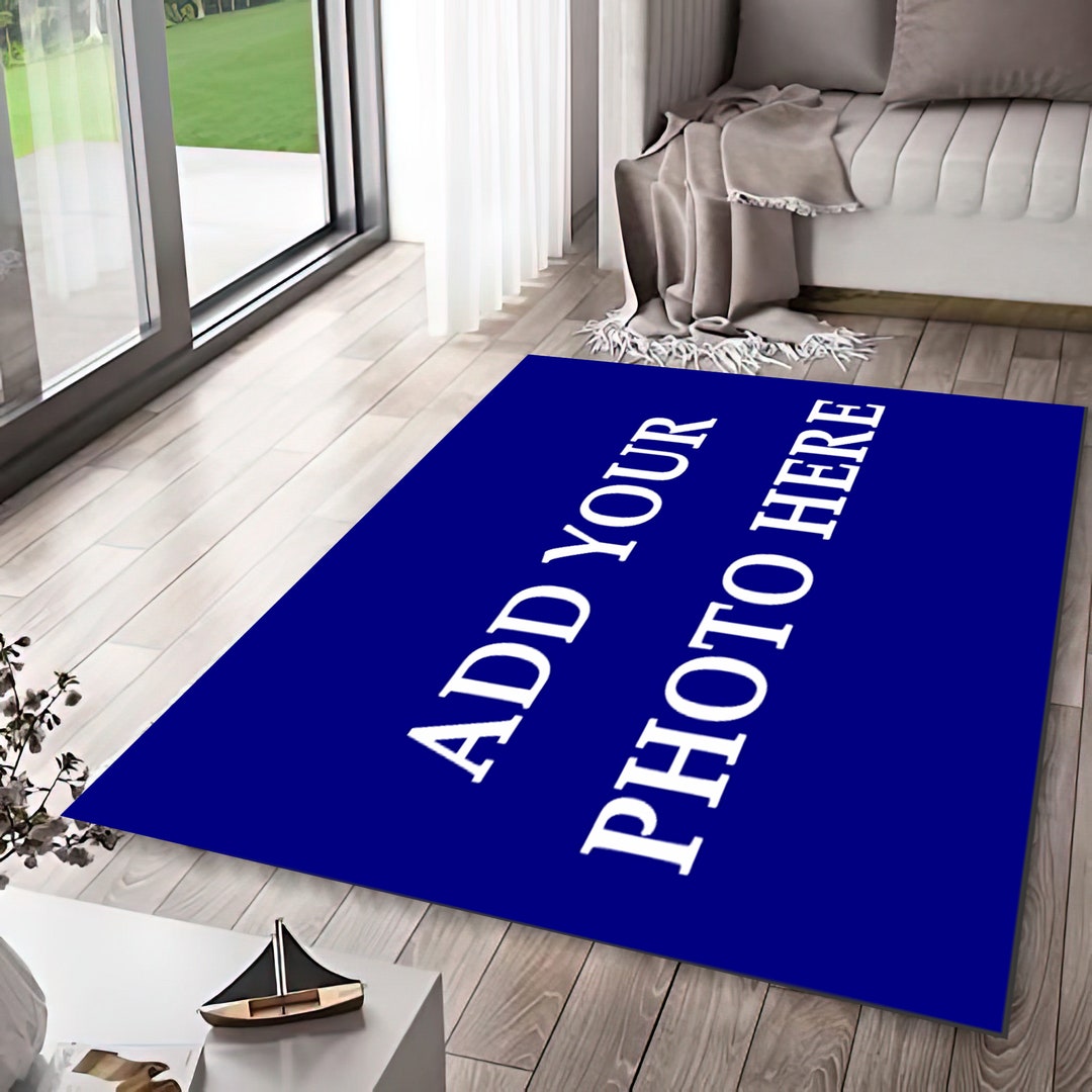 Blue Background Rug, Custom Rug, Custom Image Rugs, Custom Rug With ...