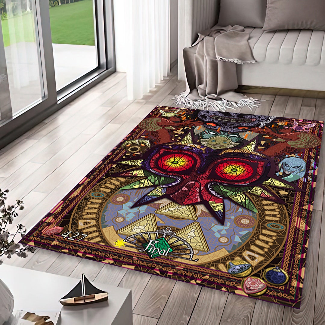 Zelda Rug, Zelda, the Legend of Zelda Rug, Mandala Zelda Art Rug, Video ...