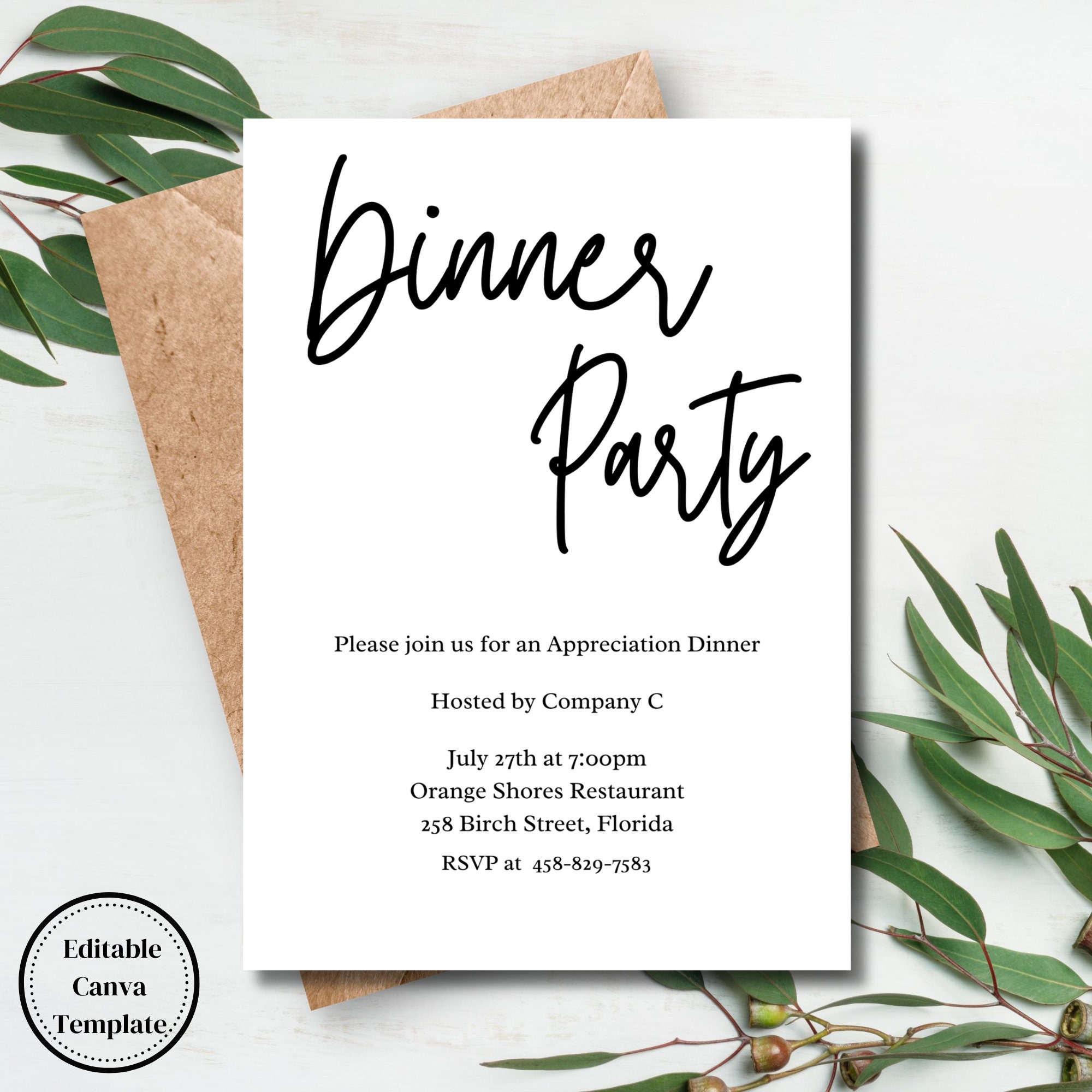 Appreciation Dinner Invitation, Dinner Party, Staff Appreciation ...