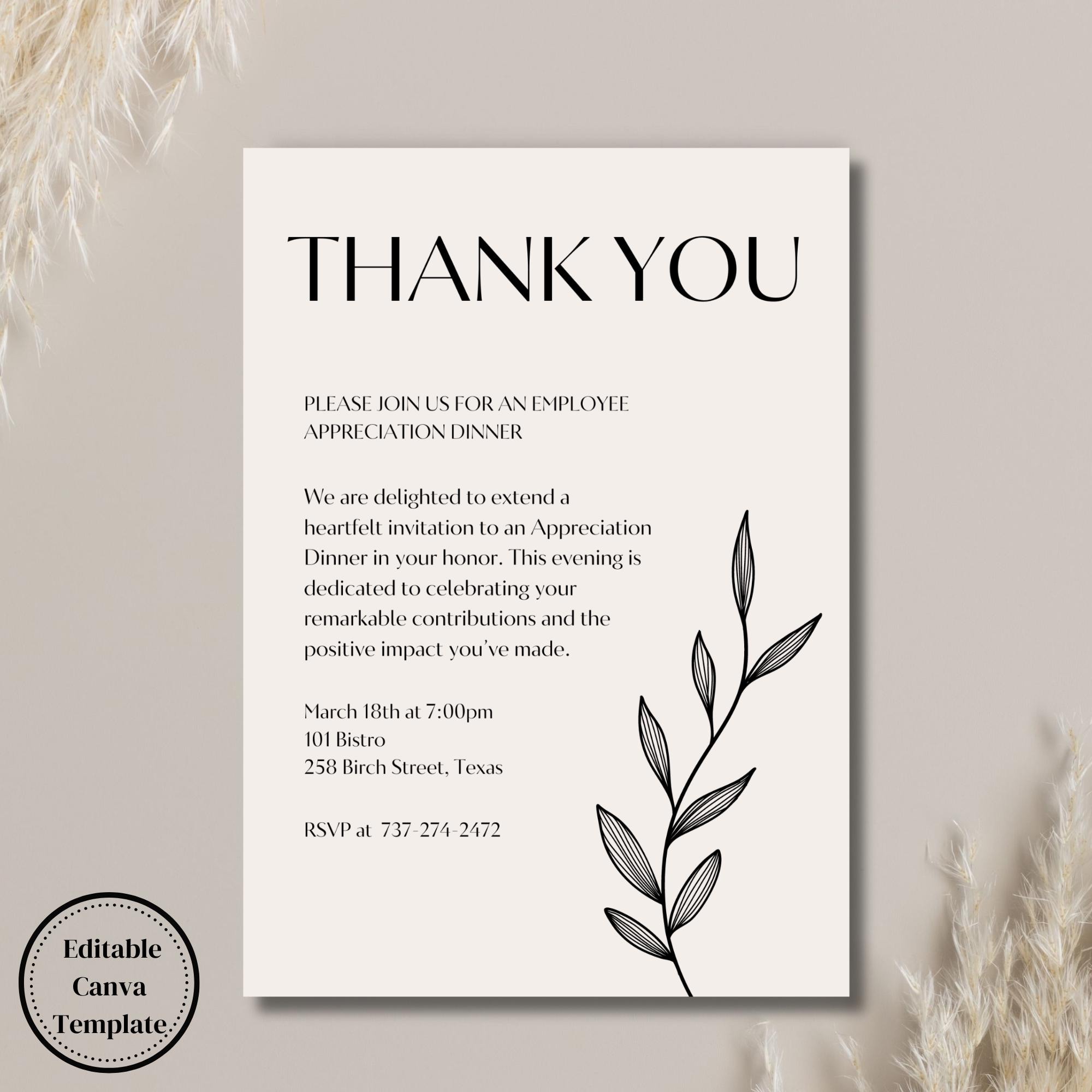 Thank You Luncheon Invitation
