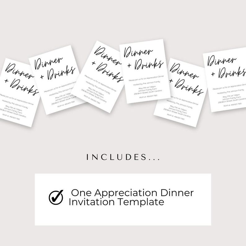 Editable Staff Appreciation Dinner Invitation Template | Printable ...