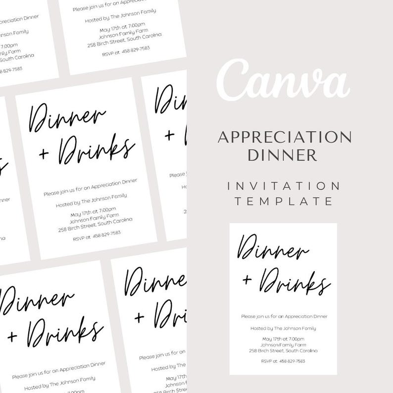 Editable Staff Appreciation Dinner Invitation Template | Printable ...