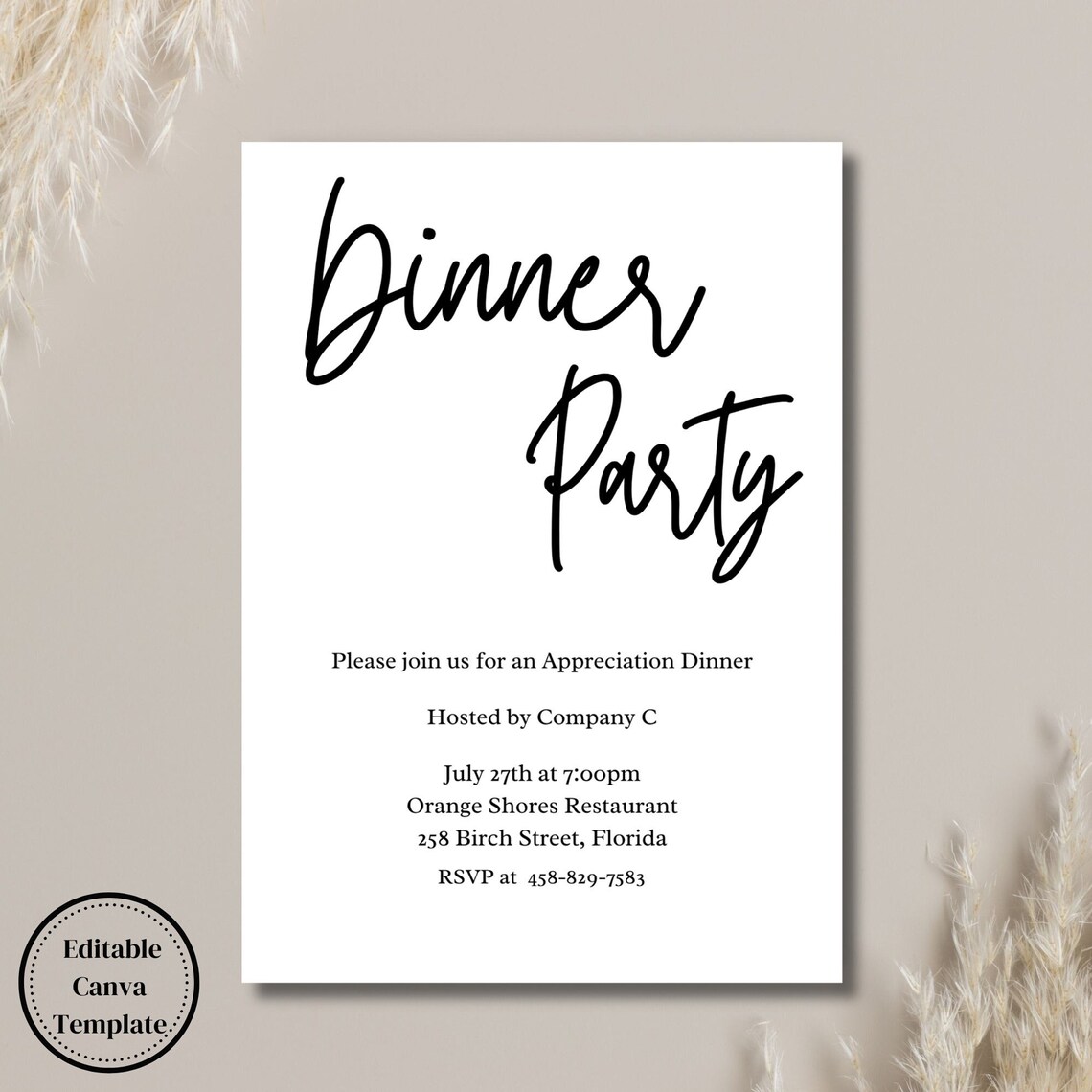 Appreciation Dinner Invitation, Dinner Party, Staff Appreciation ...