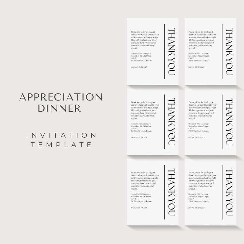 Editable Appreciation Dinner Invitation Template | We Appreciate You ...