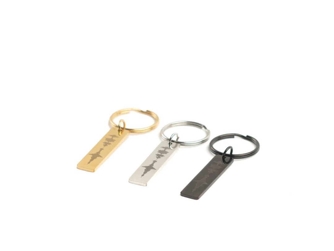 Soundwave Keychain With QR Code, Soundwave Art QR Code, Voice Recording ...