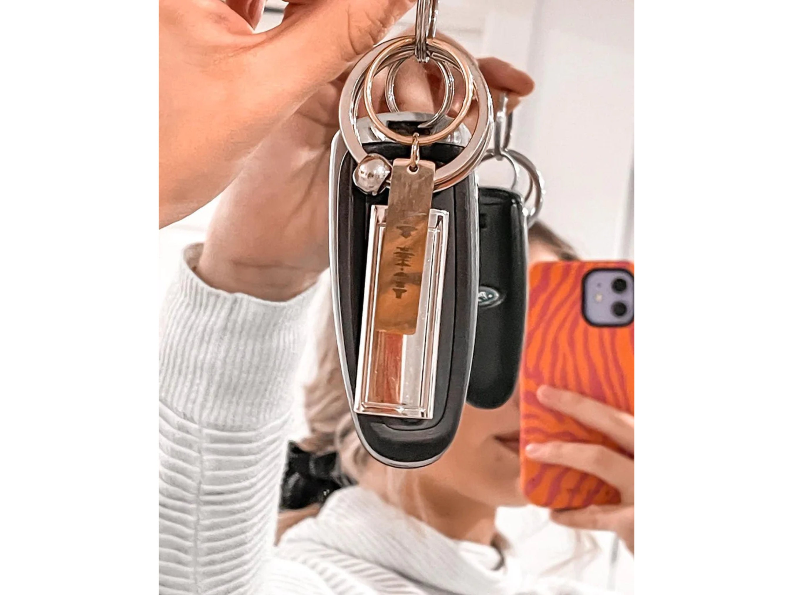 Soundwave Keychain With QR Code, Soundwave Art QR Code, Voice Recording ...