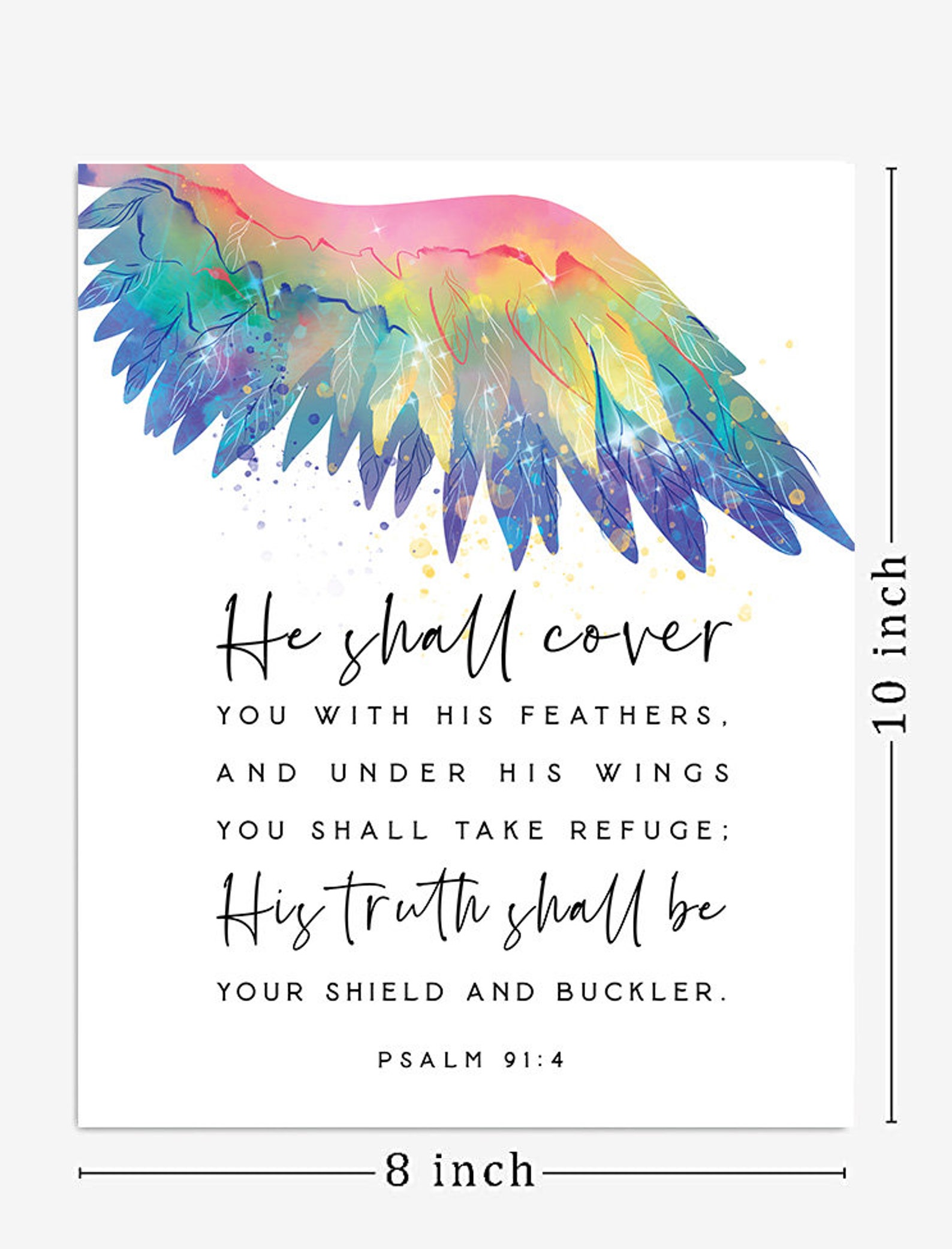 Scripture Canvas Art Psalm 91:4 He Shall Cover You With His Feathers - Etsy