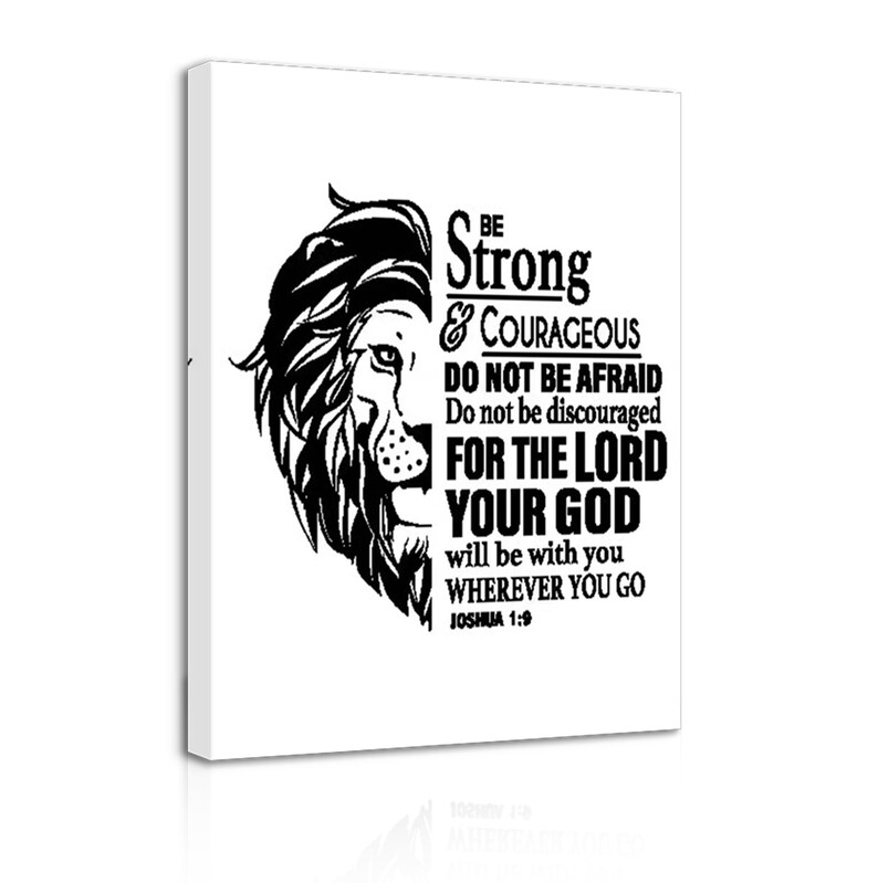 Scripture Canvas Art Joshua1-9 Be Strong and Courageous - Etsy
